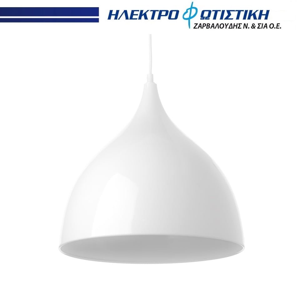 ΜΕΤΑΛΛΙΚΗ ΚΑΜΠΑΝΑ 1ΧΕ27 ΛΕΥΚΗ Φ35χΗ31cm | ΗΛΕΚΤΡΟΦΩΤΙΣΤΙΚΗ
