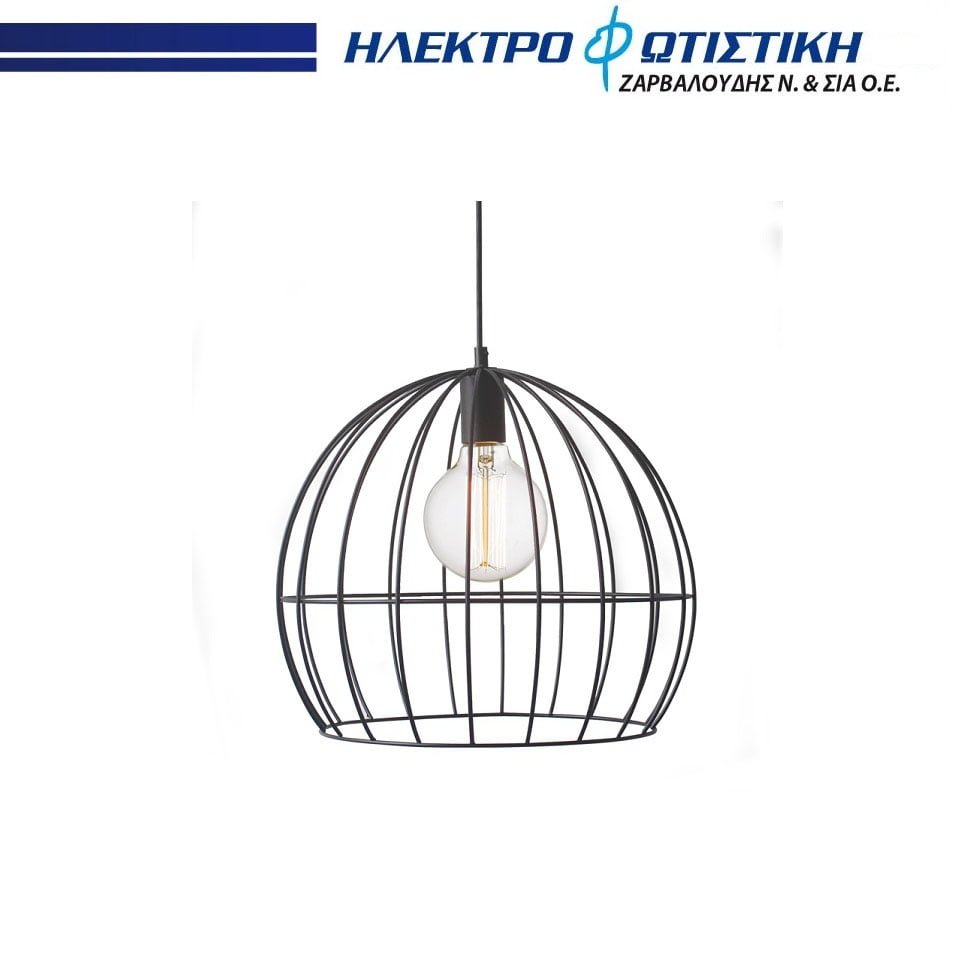 ΜΕΤΑΛΛΙΚΟ ΚΡΕΜΑΣΤΟ Φ/Σ ΜΑΥΡΟ ΠΛΕΓΜΑ Φ40χΗ35cm | ΗΛΕΚΤΡΟΦΩΤΙΣΤΙΚΗ