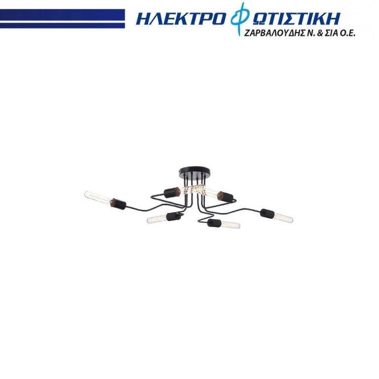 Φ/Σ ΟΡΟΦΗΣ 6XE27 ΜΕΤΑΛΛΙΚΟ ΜΑΥΡΟ ΜΑΤ 73X50XH21CM | ΗΛΕΚΤΡΟΦΩΤΙΣΤΙΚΗ